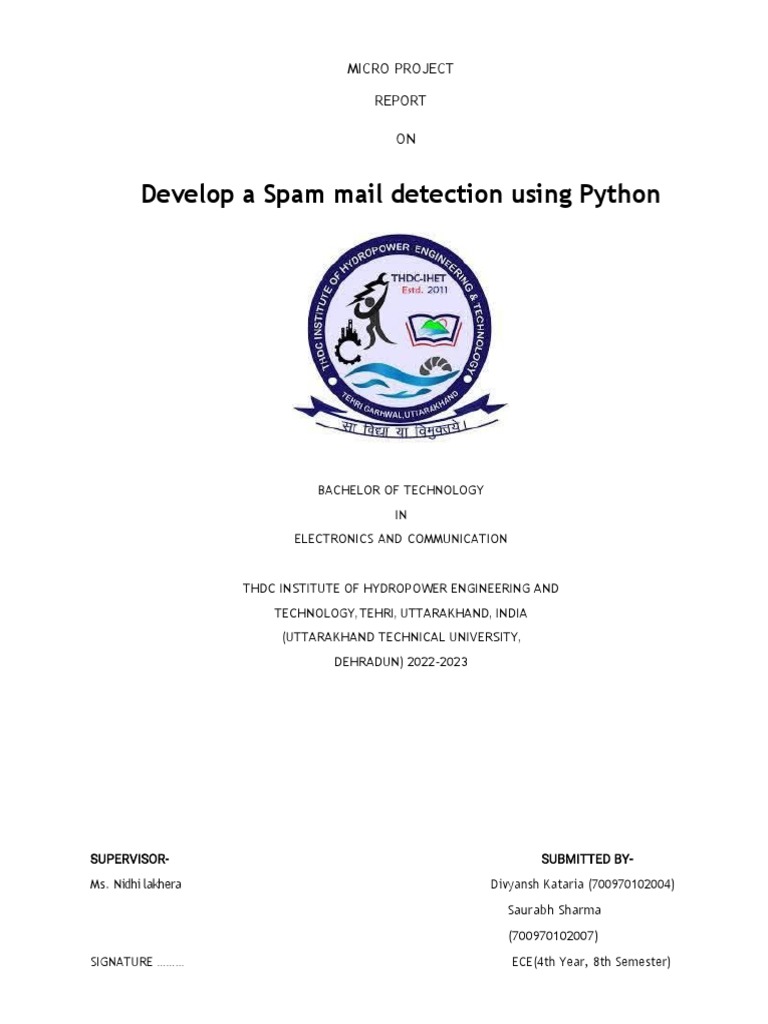 Saurabh | PDF | Spamming | Statistical Classification