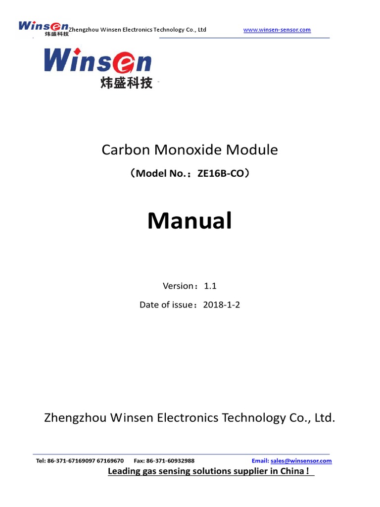 ZE16B-CO Module Manual V1.1 | PDF | Technology & Engineering