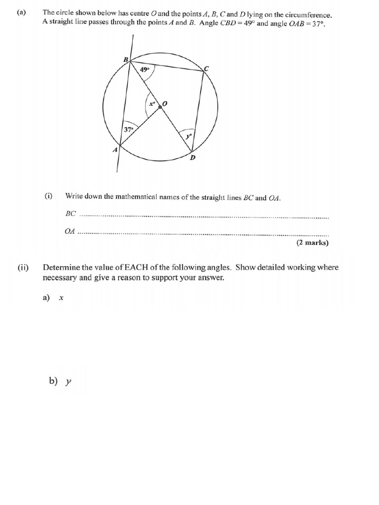 Circle Theorem Worksheet 1 | PDF