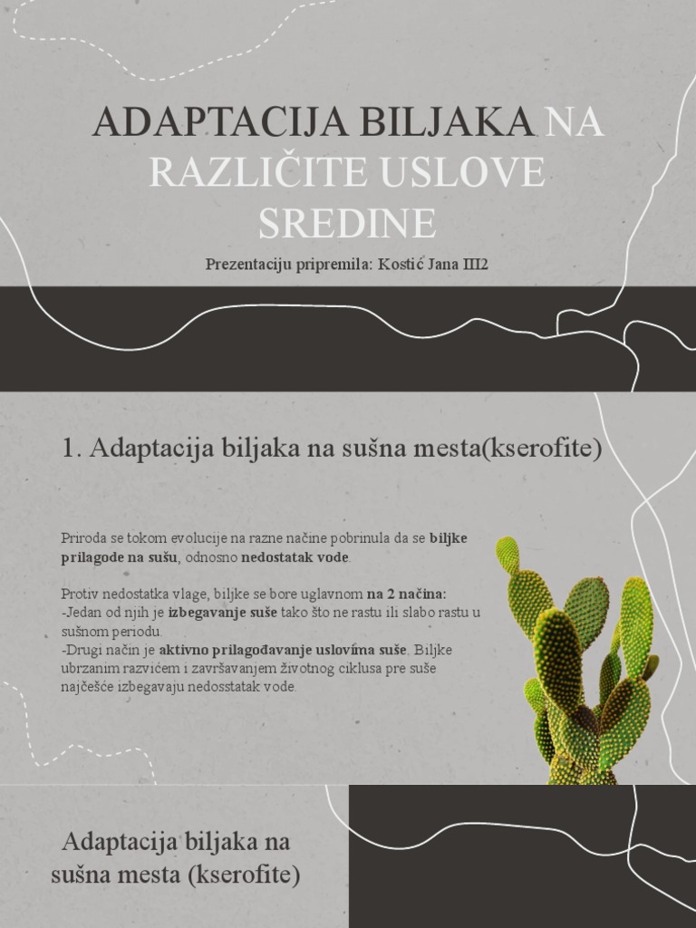 Adaptacija Biljaka | PDF