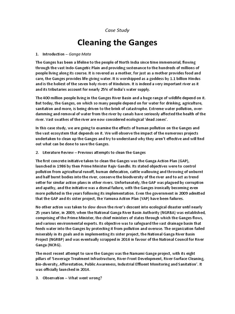 Case Study - Cleaning The Ganges | PDF | Water Management | Hydraulic Engineering