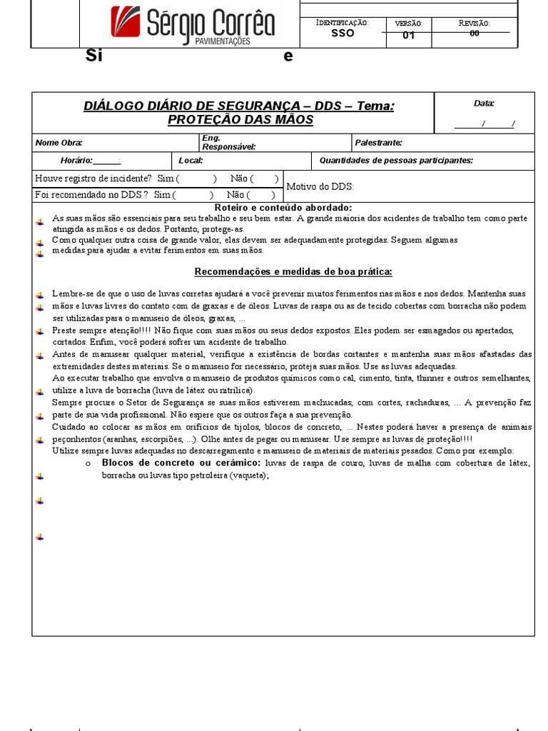DDS - Proteção Das Mãos | PDF