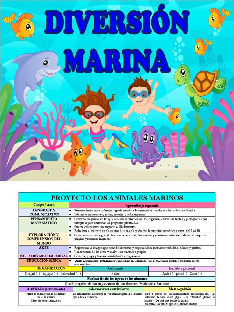 Plan Los Animales Marinos | PDF | Evaluación | Aprendizaje