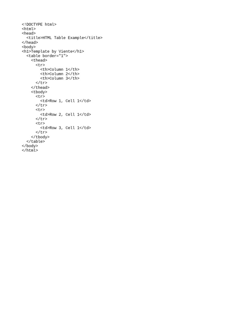Table Template | PDF