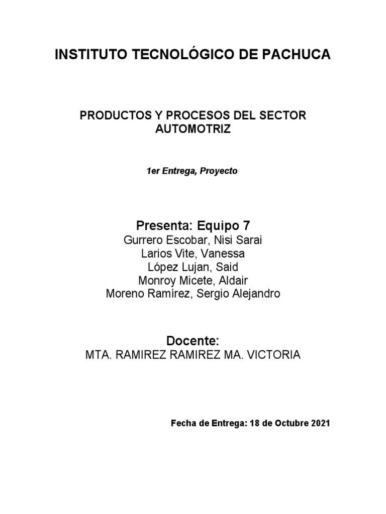 1ER Entrega Equipo7 | PDF | Factores humanos y ergonomía | Coche