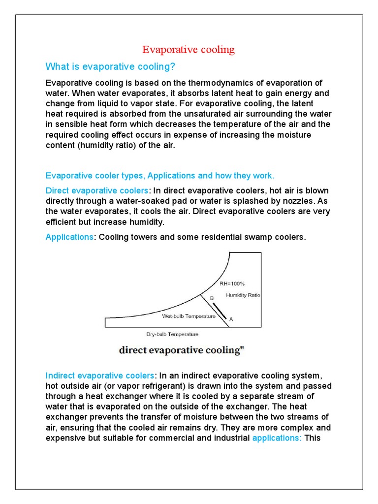 Evaporative Cooling | PDF | Refrigerator | Evaporation