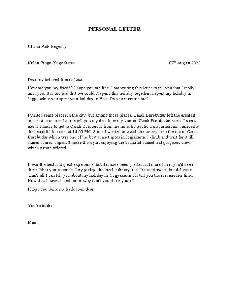 Personal Letter | PDF