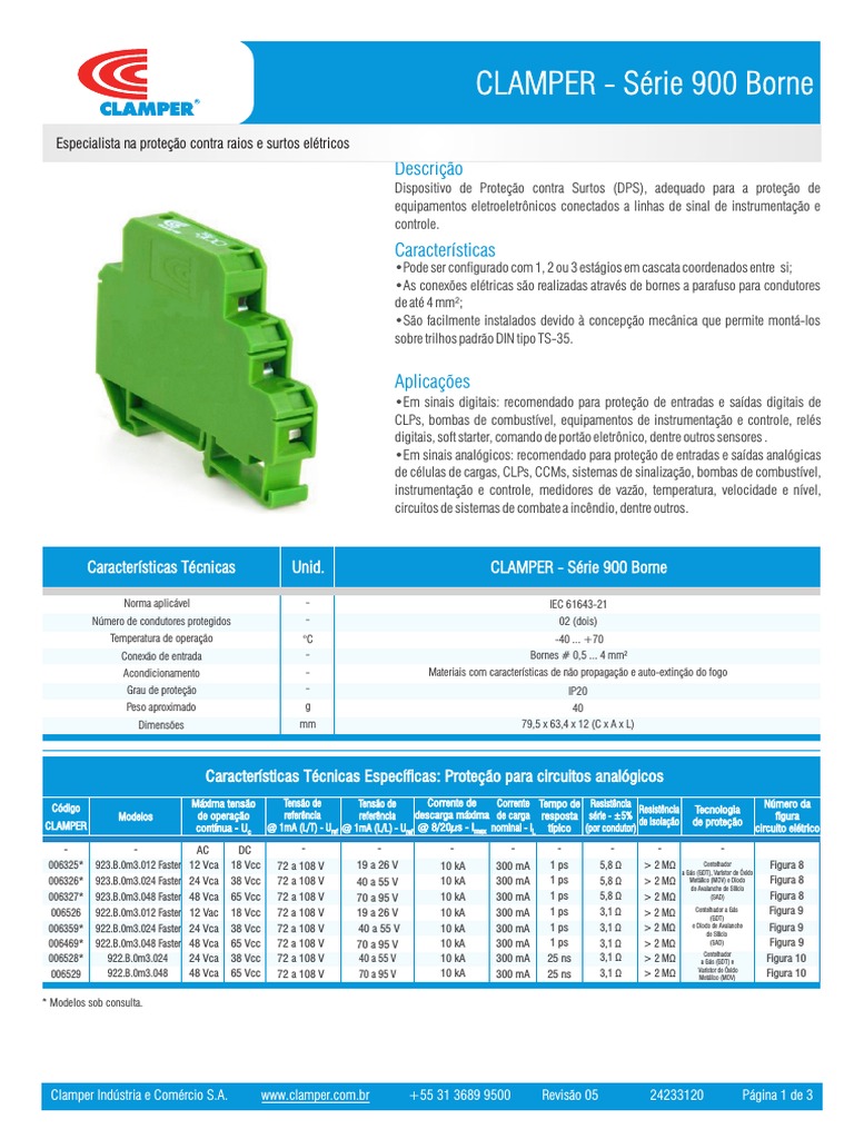 Clamper - DPS Serie 900 | PDF | Controlador lógico programável ...