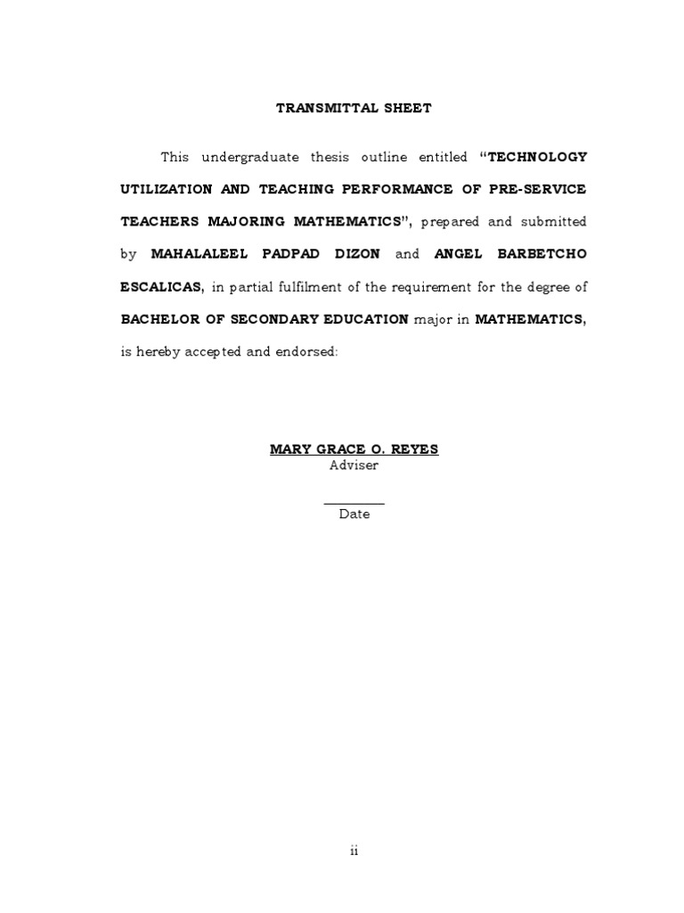 Transmittal-Table of Content | PDF | Thesis | Doctor Of Philosophy