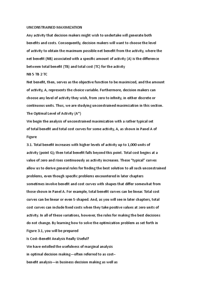 Unconstrained Maximization Pdf Mathematical Optimization Decision Making