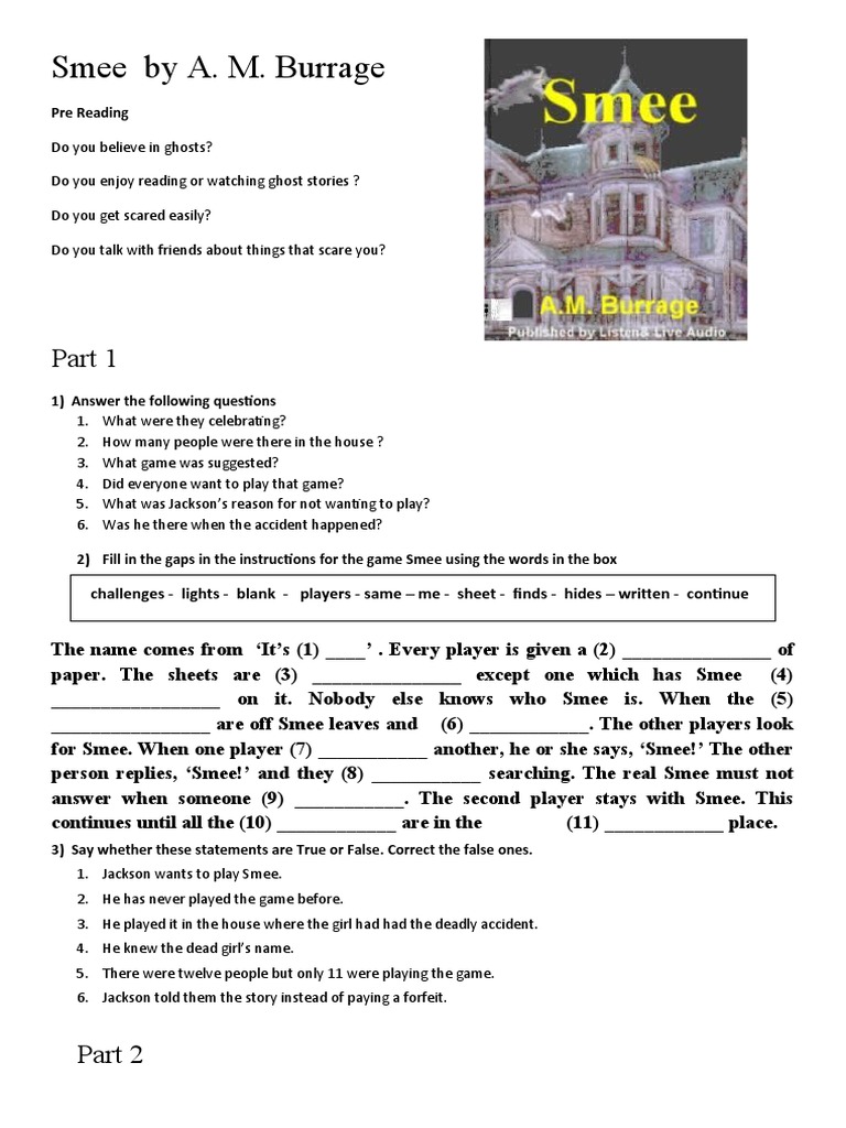 Smee Comprehension Activities | PDF