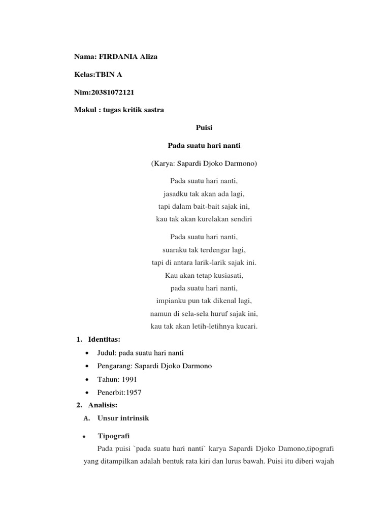 Firdania Aliza - Kritik Sastra | PDF