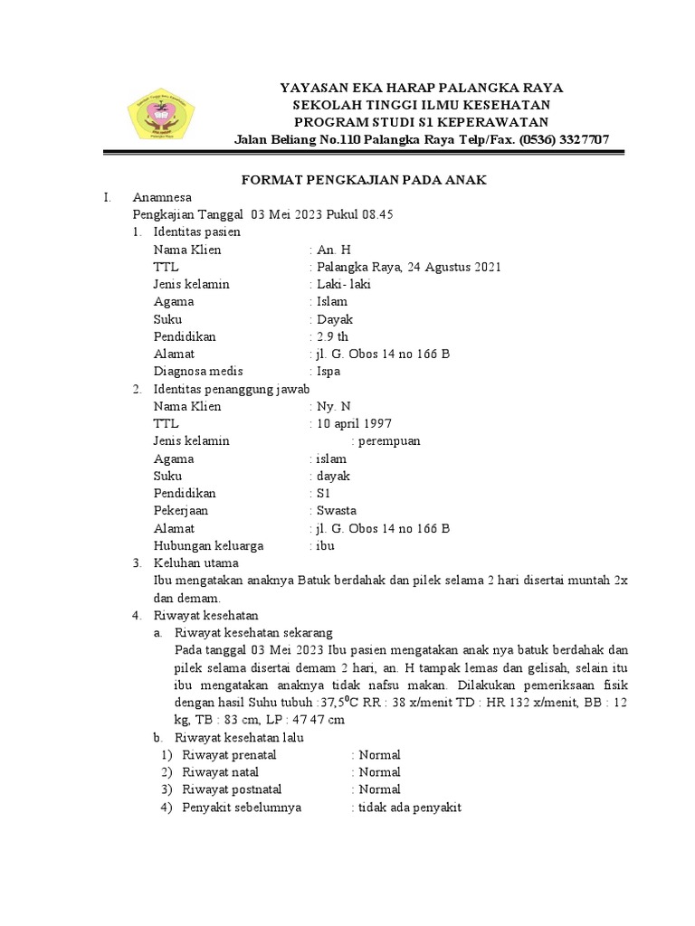 Format Askep Kep. Anak Ispa | PDF