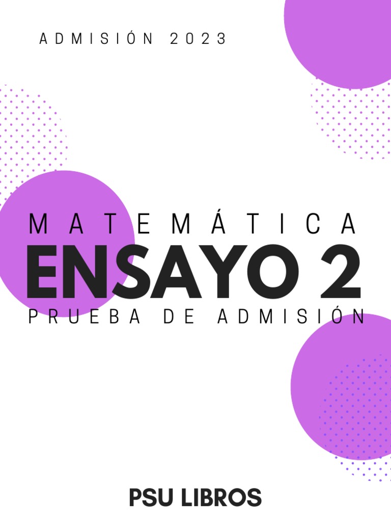 Ensayo 2 - Matemática | PDF | Matemáticas | Matemática Elemental