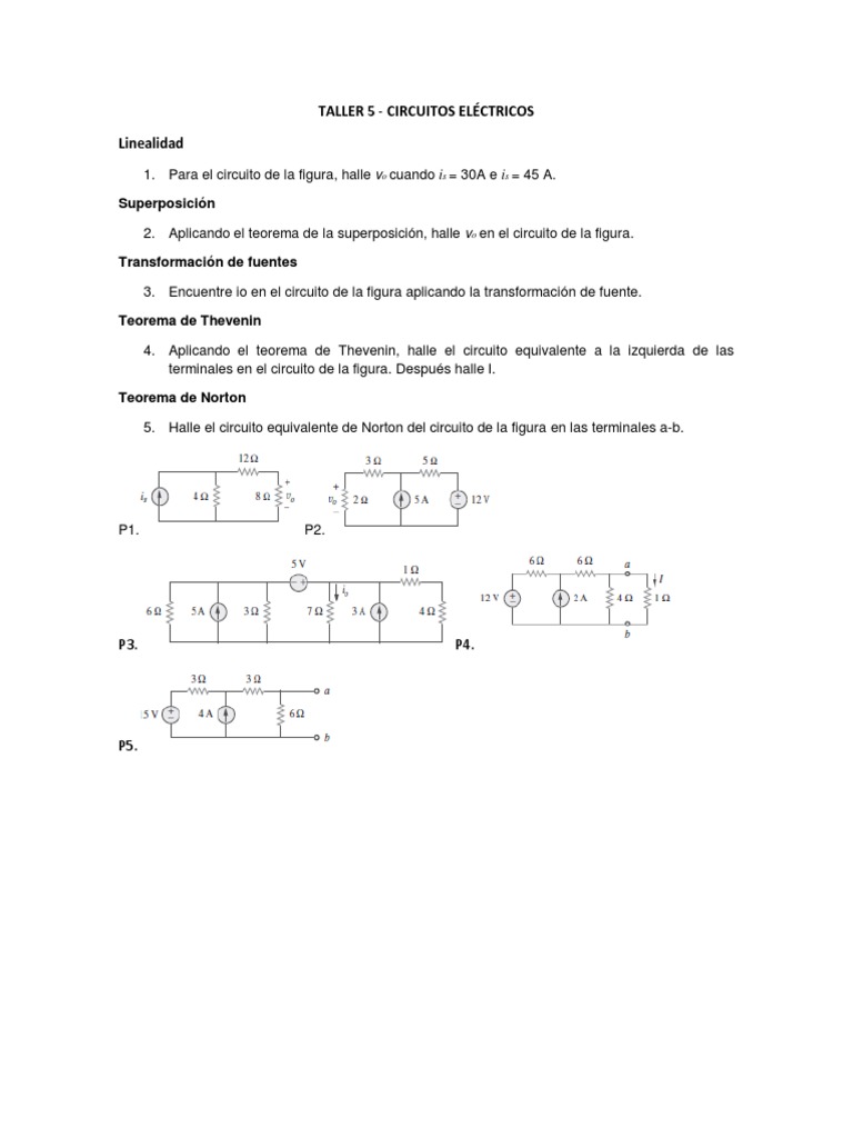 Taller Circuitos Eléctricos 5 | PDF