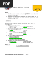 Semi-Detailed Learning Plan: Chinese Peking Opera | PDF | Arts (General)