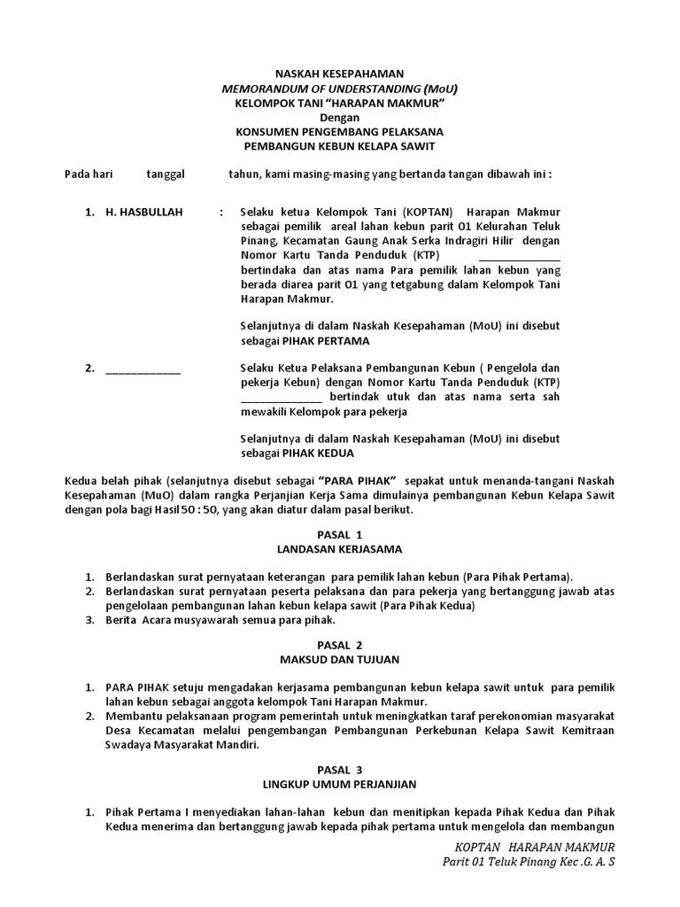 NASKAH MoU | PDF