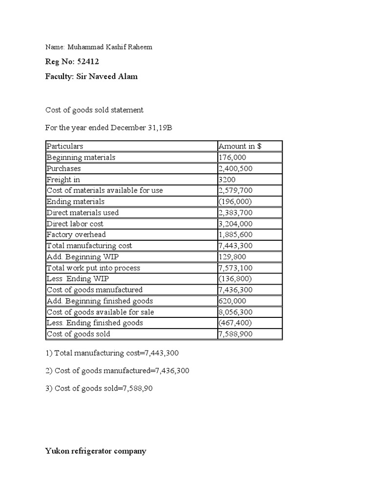 Muhammad Kashif Raheem 5212 Cost Accounting Sir Naveed Alam | PDF ... Muhammad Kashif Raheem 5212 Cost Accounting Sir Naveed Alam | PDF ...