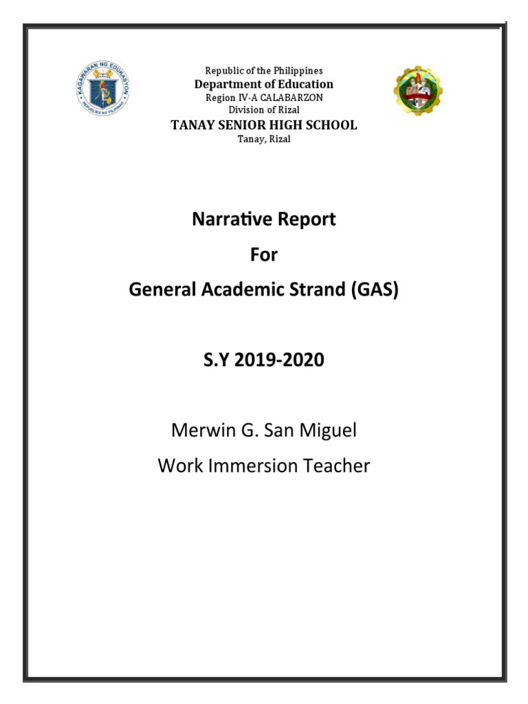 Work Immersion Sy 2019 2020 Pdf Philippines Government