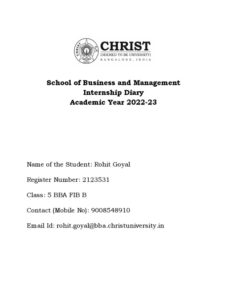 Internship Weekly and Performance Review Report Format | PDF