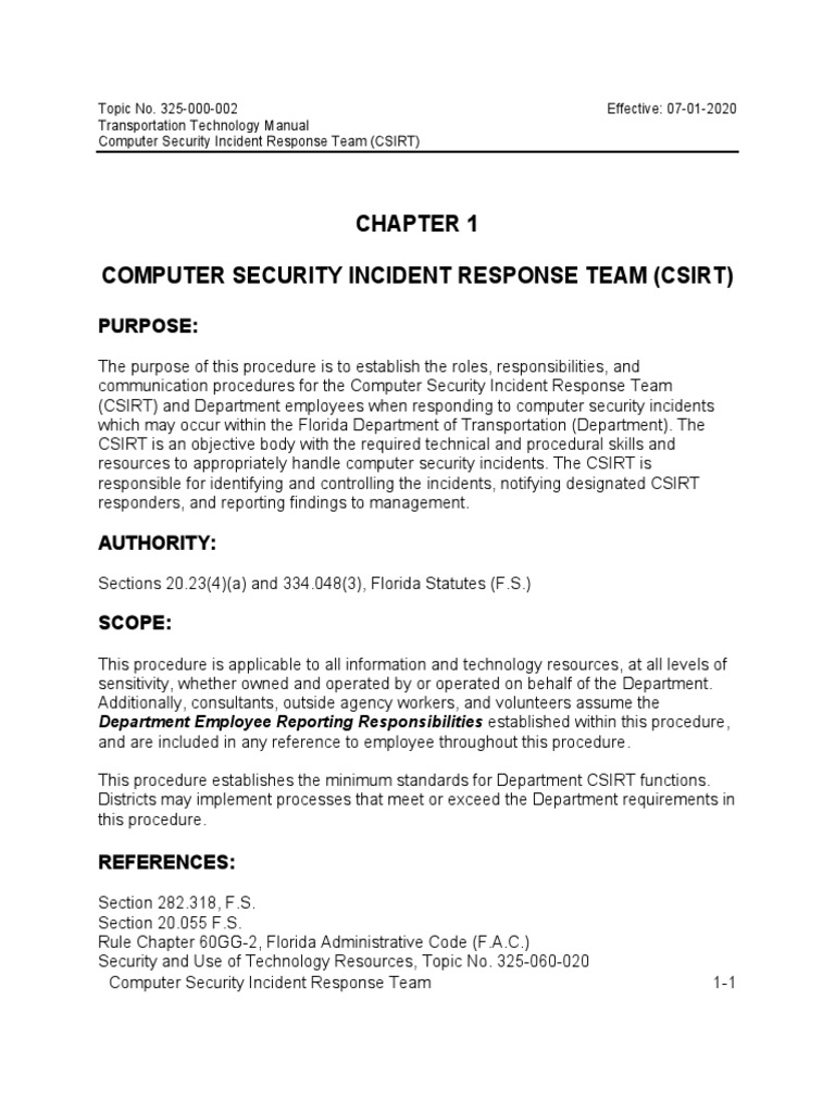 Chapter 1 Computer Security Incident Response | PDF | Security ...