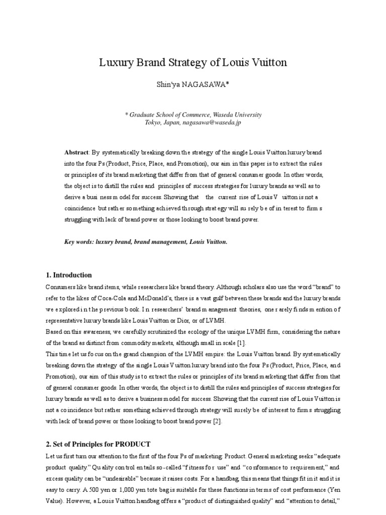 Luxury Brand Strategy of Louis Vuitton | PDF | Counterfeit | Luxury Goods