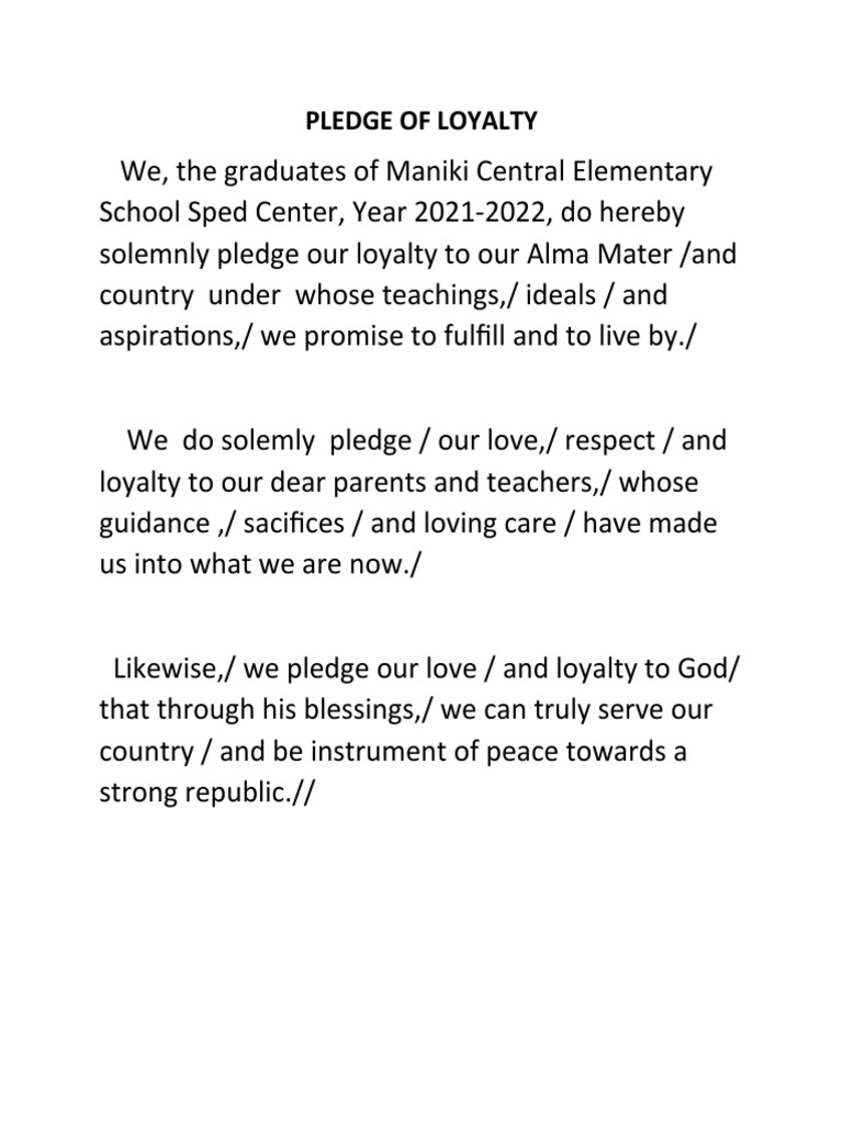 Pledge of Loyalty | PDF