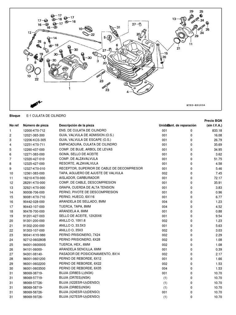 Despiece Motor XR 200 | PDF | Mechanical Engineering | Machines
