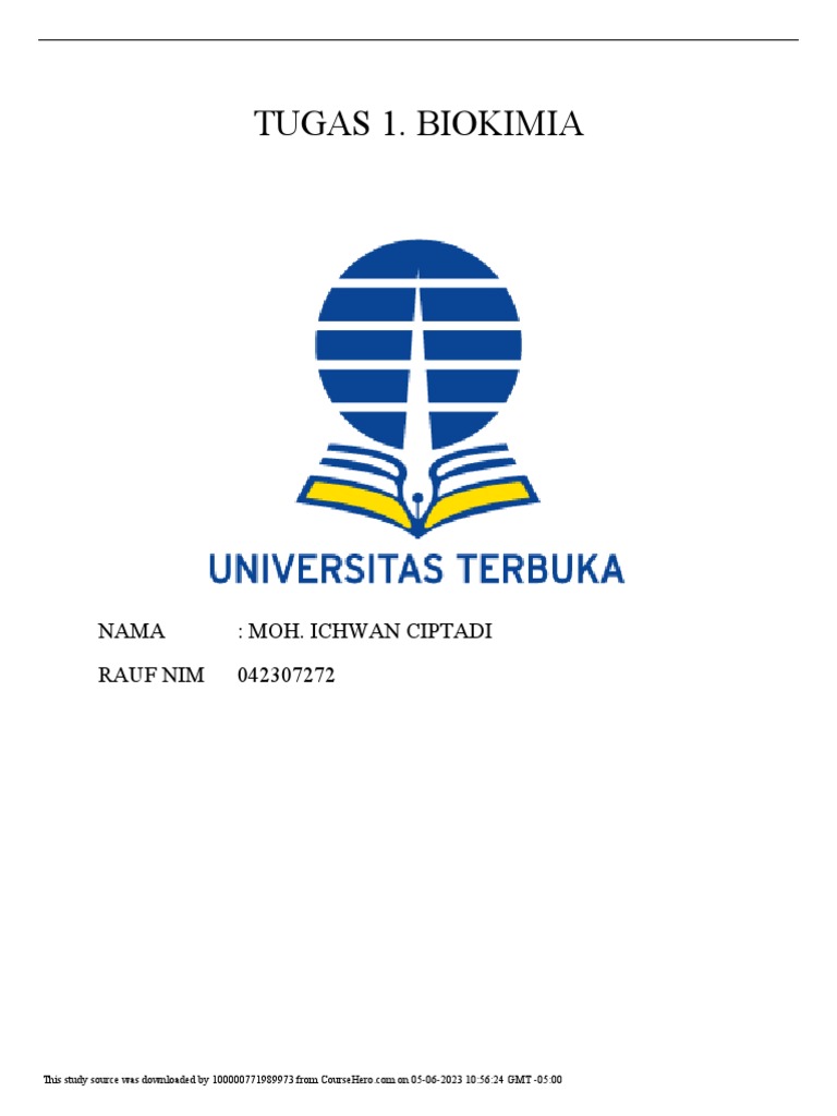 Tugas 2. Biokimia | PDF | Sains & Matematika | Teknologi & Rekayasa