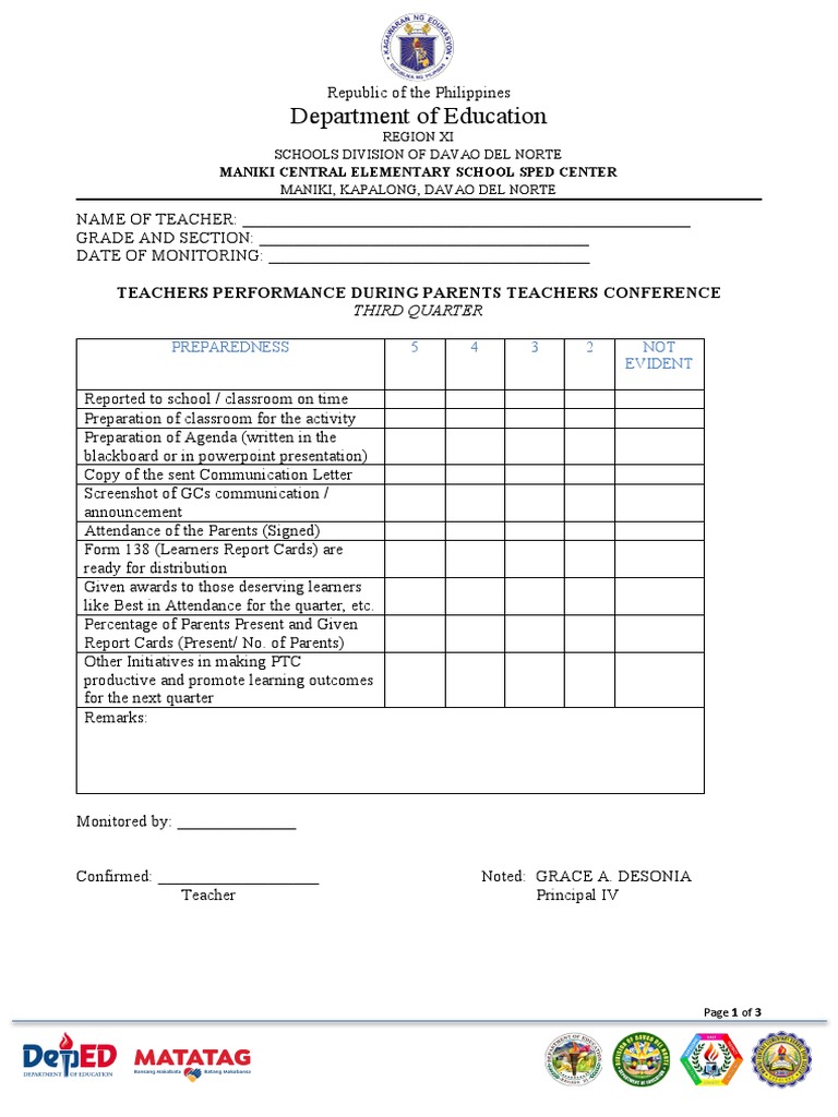 PTC Monitoring Report Format | PDF
