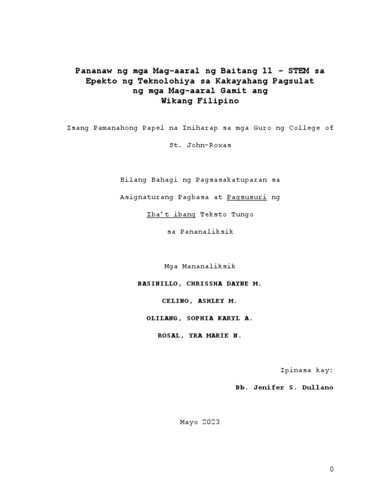 Final Filipino Research 1 1 | PDF