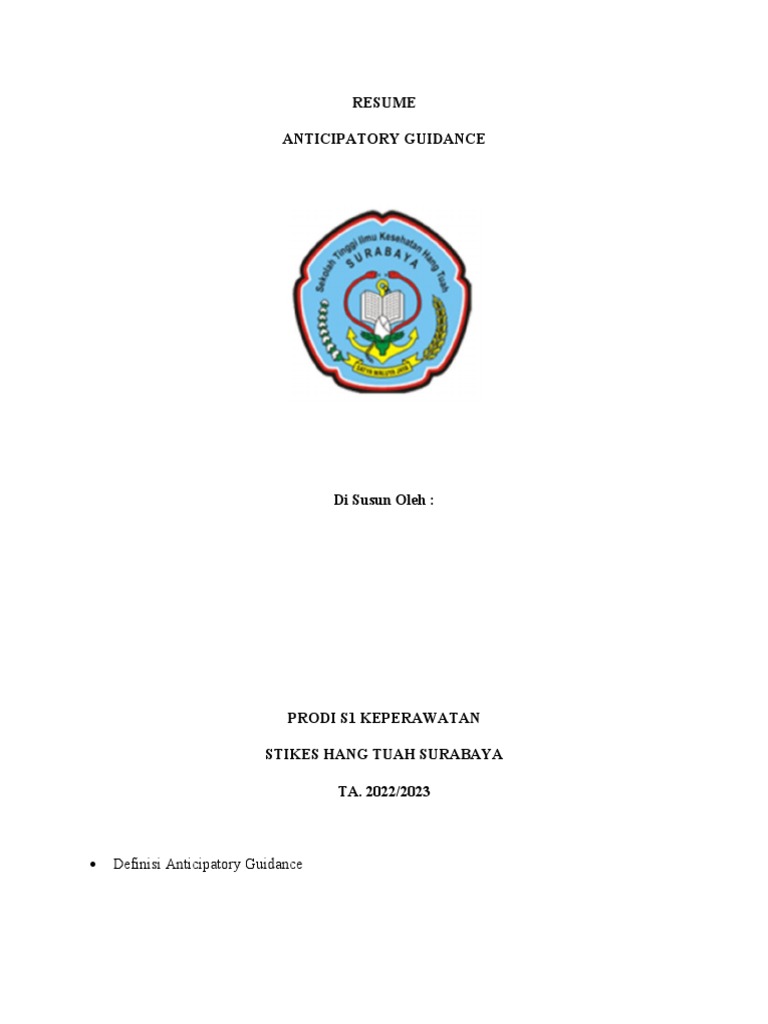 Resume Anticipatory Guidance | PDF
