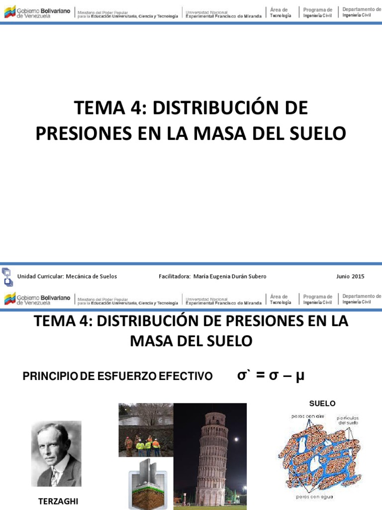 Presiones en Masas de Suelo | PDF | Mecánica de suelos | Agua
