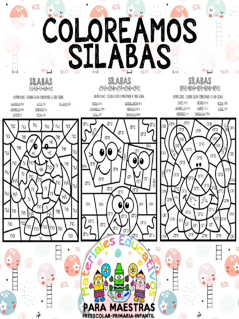 Coloreamos Sílabas Simples y Trabadas Recopilado Por Materiales ...