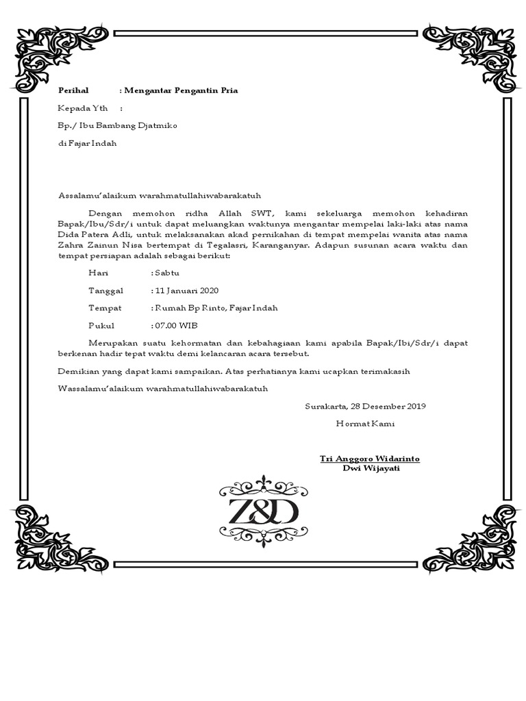 Undangan Mengantar Nikah | PDF