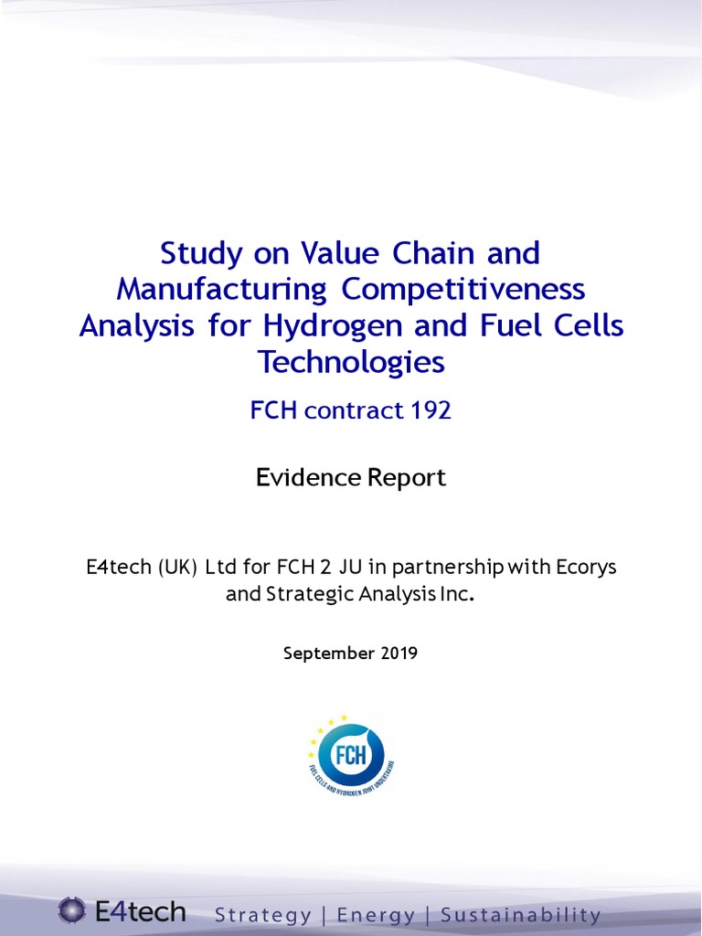 FCH JU Electrolyser Supply Chain Analysis | Download Free PDF | Fuel Cell | Energy Technology