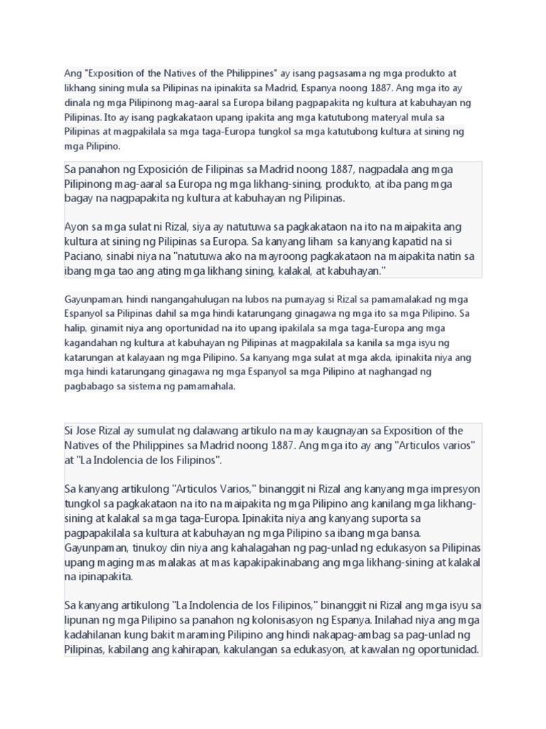 Indolence of The Filipinos | PDF