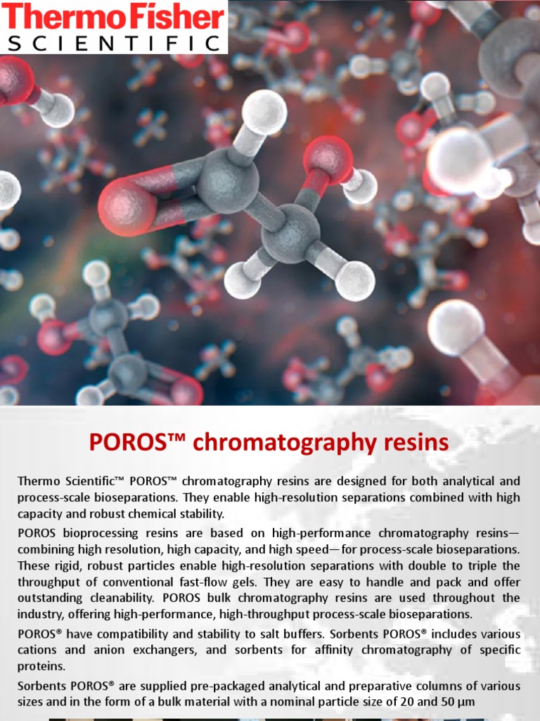POROS™ Chromatography Resins | PDF | Protein Purification | Chromatography POROS™ Chromatography Resins | PDF | Protein Purification | Chromatography