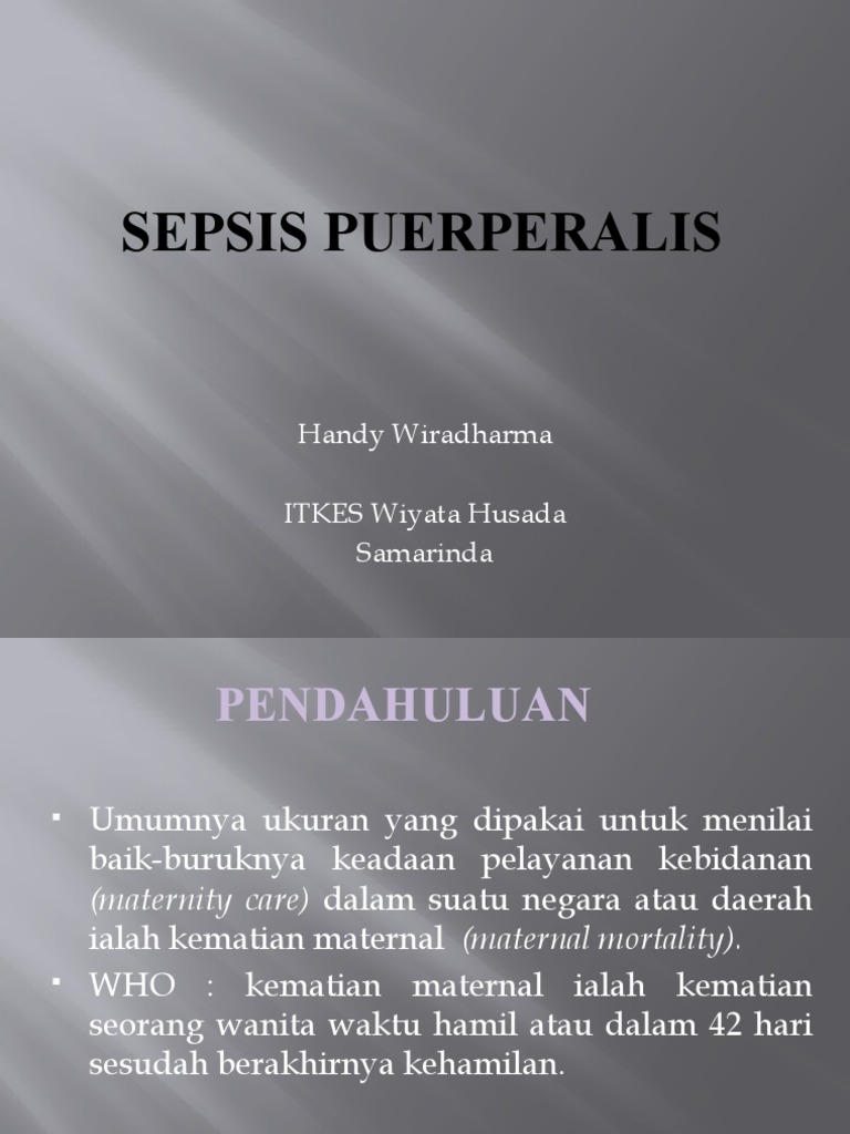 Sepsis Puerperalis: Penyebab, Gejala, dan Penanganan | PDF ...