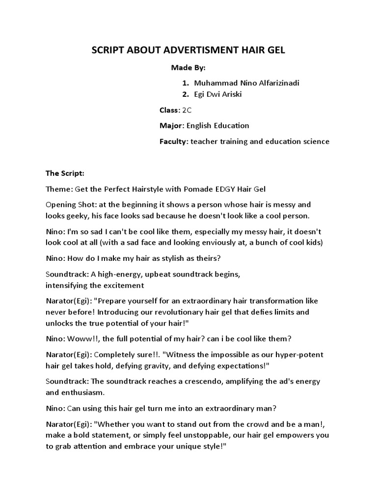 Script Hair Gel | PDF