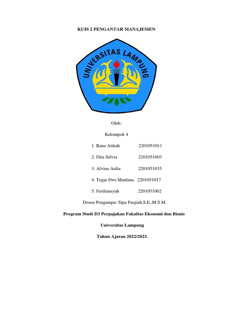 Kuis 2 - Pengantar Manajemen - 002 - 003 - 011 - 017 - 035 | PDF