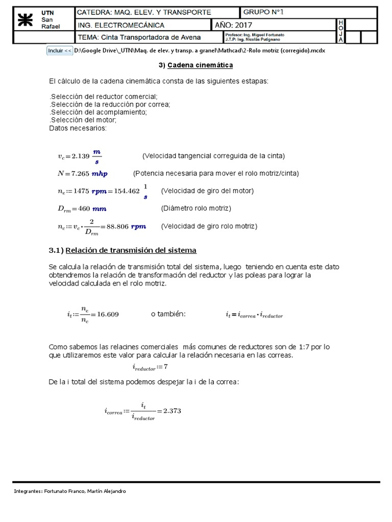 3-Cadena Cinematica | PDF | Engranaje | Física Aplicada e ...
