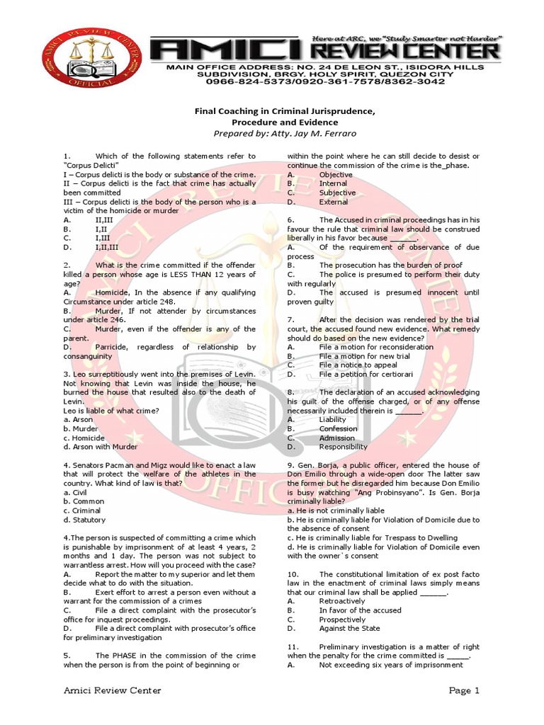 Criminal Law | PDF | Detention (Imprisonment) | Arrest
