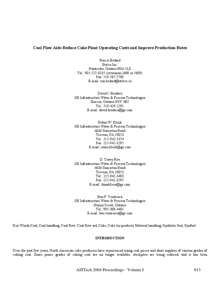 Coal Flow Improves Coke Process-IMP | PDF | Coal | Coke (Fuel)