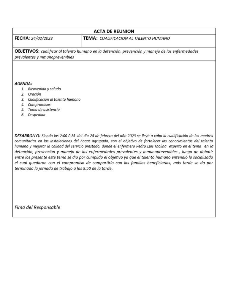 Estandar 32 Acta de Cualificacion Al Talento Humano | PDF