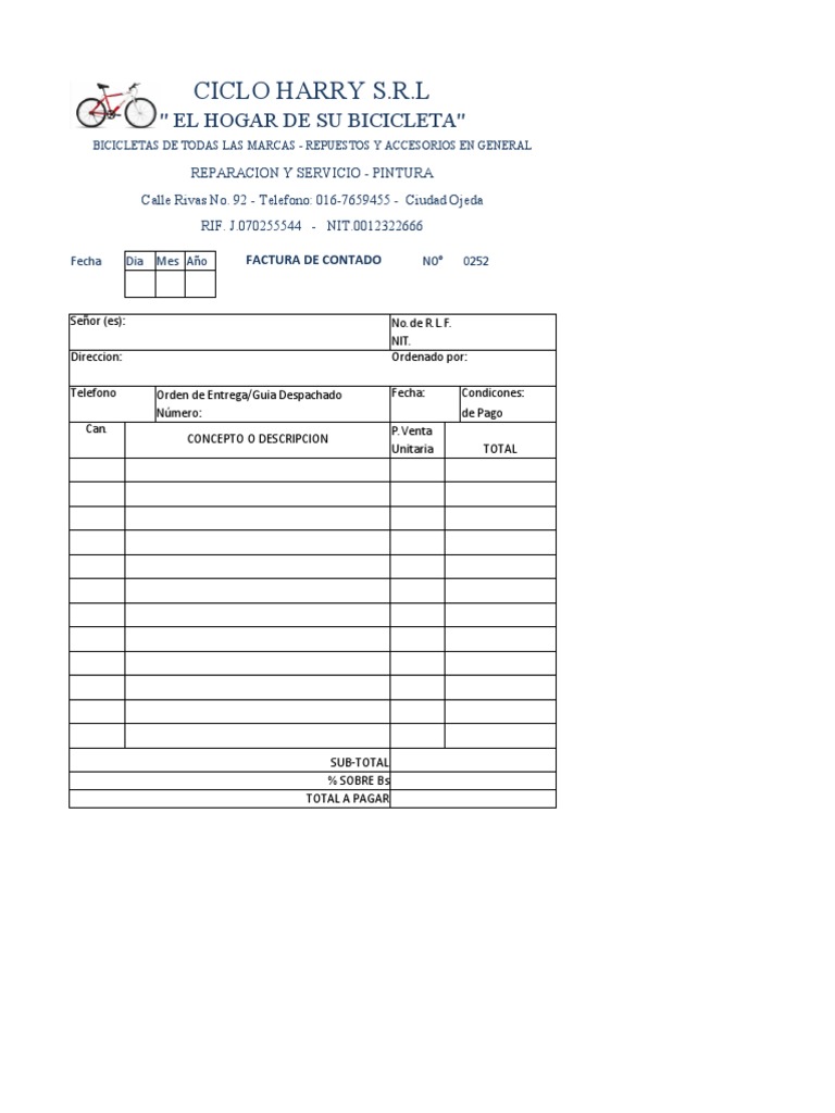 Factura de Bicicleta | PDF