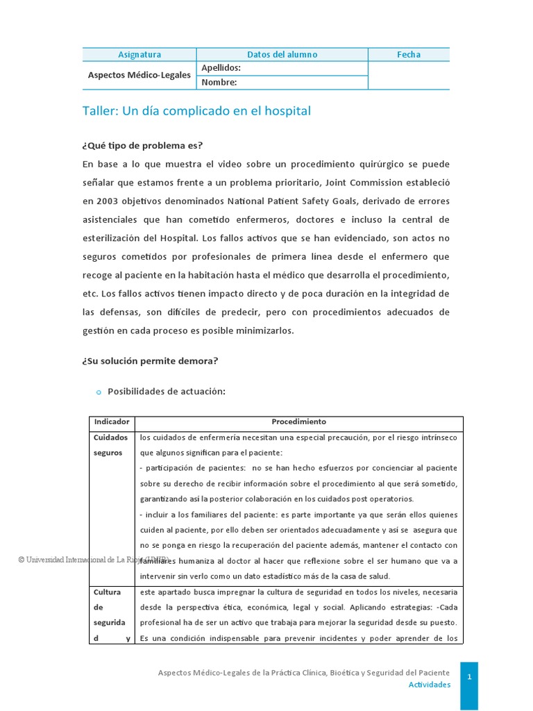 Un Dia Complicado en El Hospital | PDF