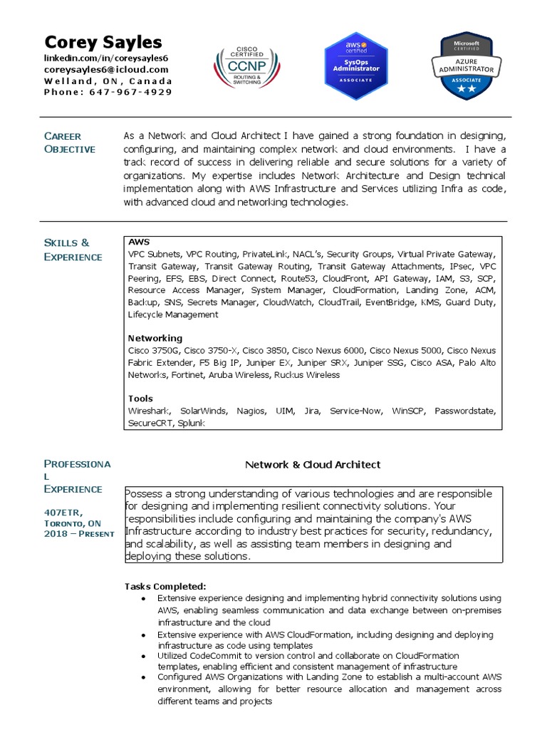 Corey Sayles Resume | Download Free PDF | Virtual Private Network ...