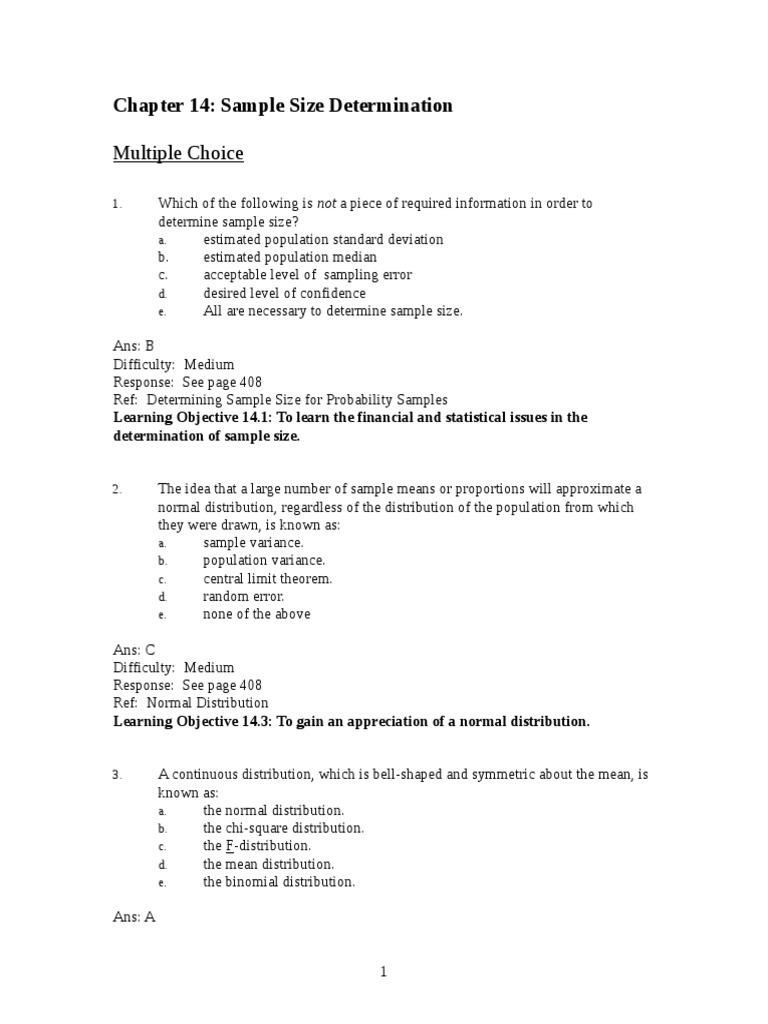 CH 12 | PDF | Sample Size Determination | Sampling (Statistics)
