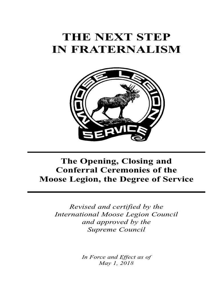 Moose Legion Conferral Ceremony Guide | PDF